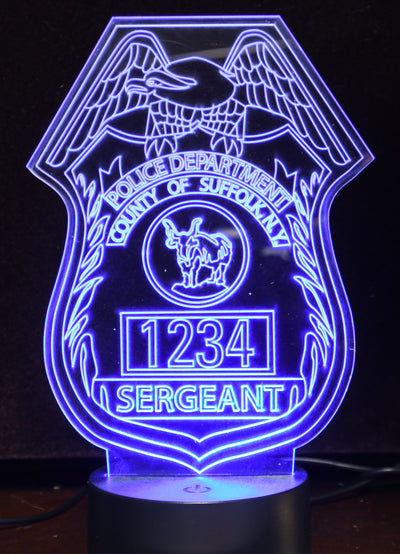 Personalized Police Badge, solid 3/4 Wood Stand Up Name – PremierDisplayInc