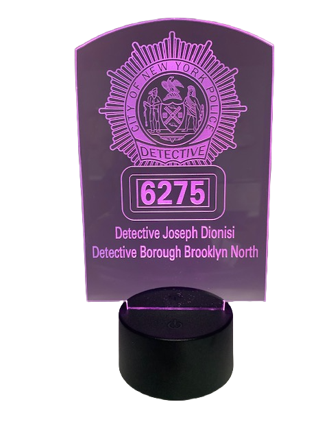 NYC-PD Police Detective Badge Gift Light with Power Adapter ...