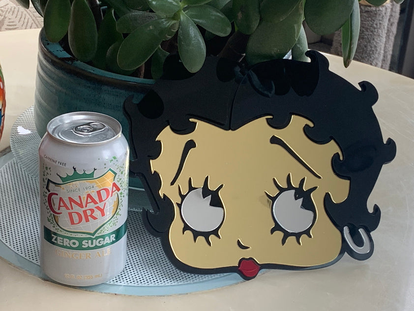 Betty Boop Face Color Acrylic Mirror. Mfd: Circa 1985. Collector's Ite ...