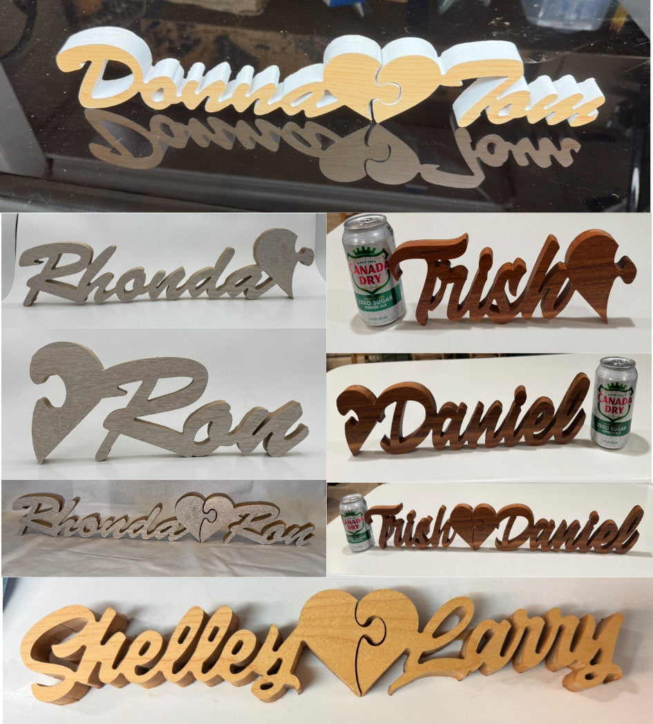 Puzzle Heart Names (Wood) 2-3 Inches Tall – PremierDisplayInc