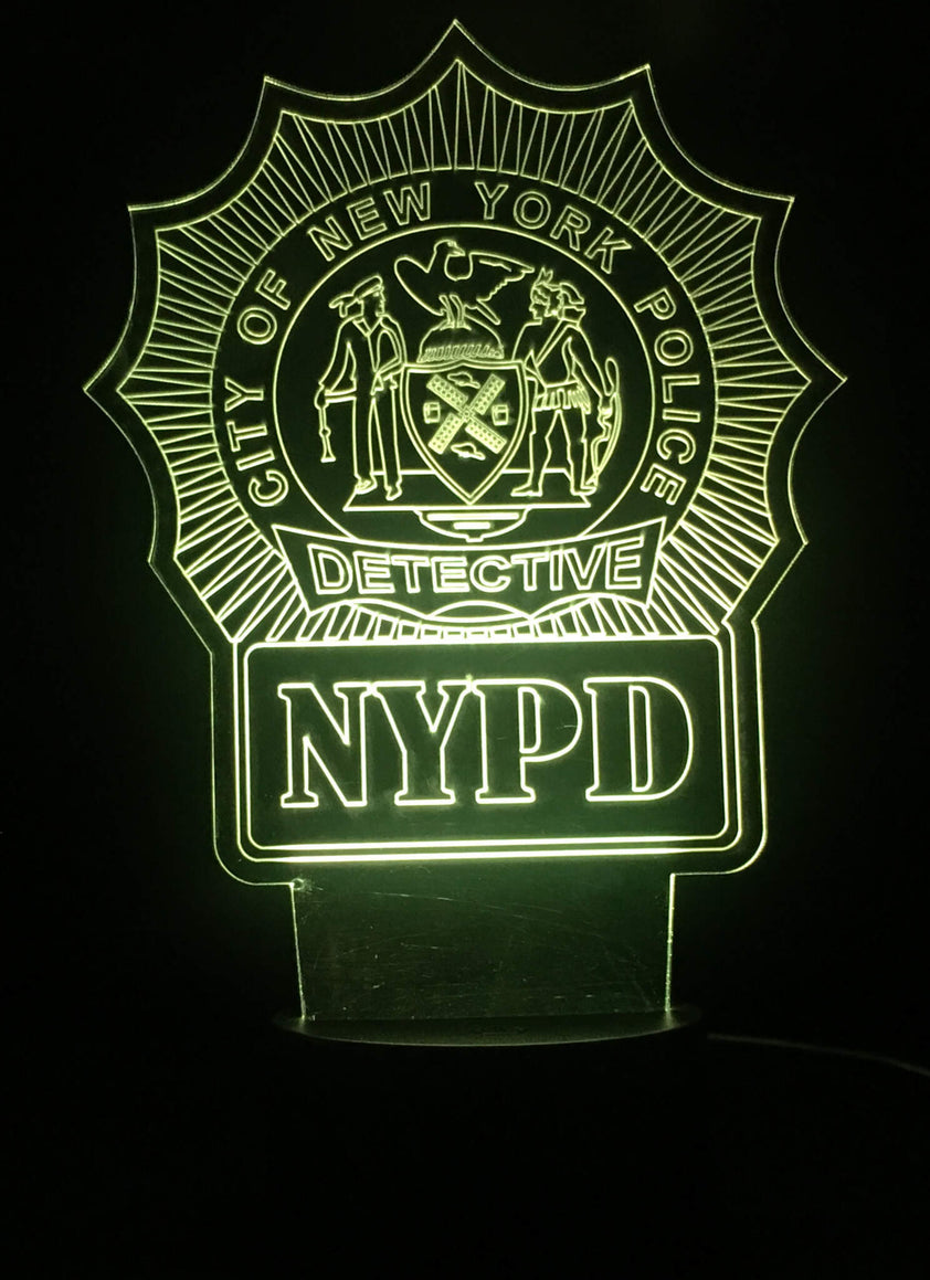 NYC-PD Police Detective Badge Gift Light with Power Adapter ...