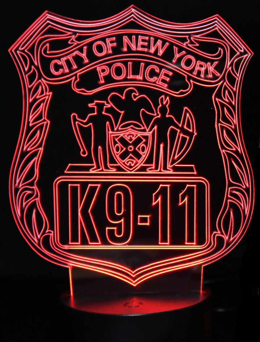 NYC-PD K9 Badge LED Gift Light with Power Adapter – PremierDisplayInc